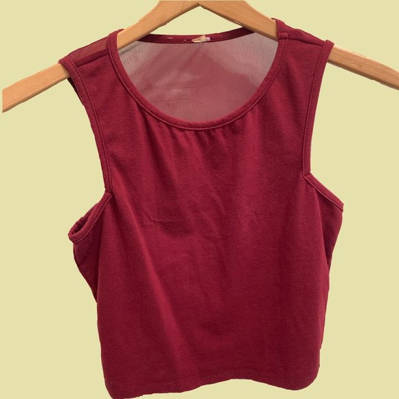 Tops | Cropped Tank With Fine Mesh Back | Poshmark